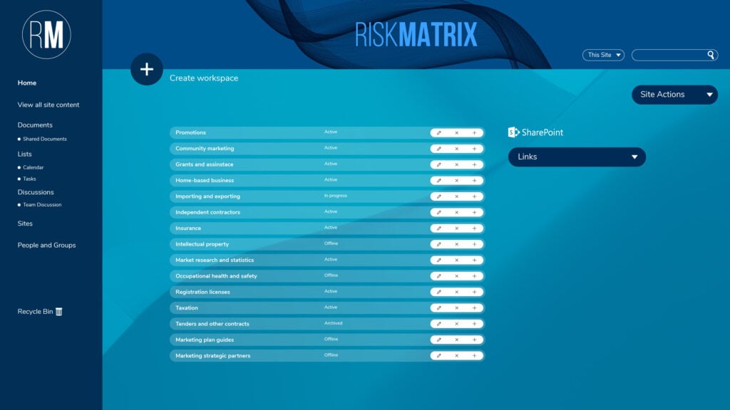 Sharepoint Risk Matrix App - SBP